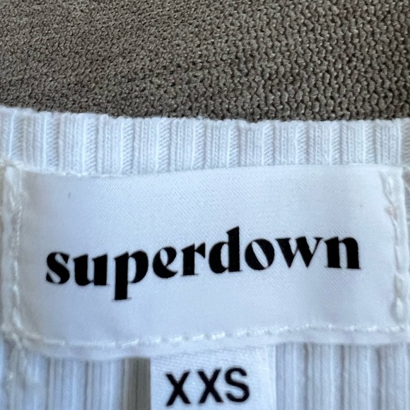 superdown | Tops | Brand New Superdown Revolve White Tank Xxs Ribbed ...